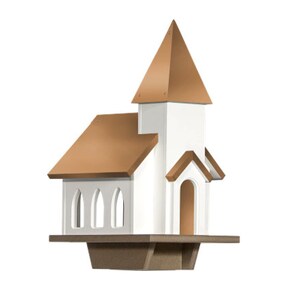 Beautiful Church Bird Feeder | Chapel Bird Feeder | Copper Roof | BFCH ...