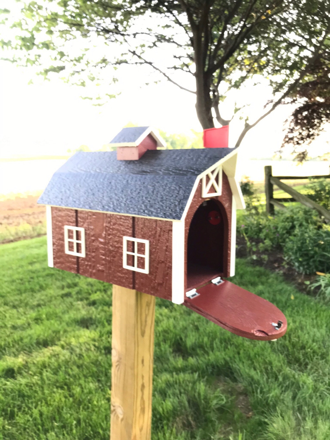 Dutch Barn Mailbox | Wooden Mailbox | Amish Made | K0002 - Etsy