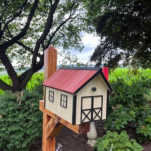 Wooden Barn Mailbox With a Durable Vinyl Shake Roof | Amish Made ...