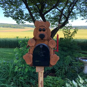 Adorable Bear Mailbox | Wooden Mailbox With Metal Box Insert | Made ...