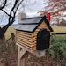Log Cabin Mailbox With Cedar Shake Roof and Stone Chimney Metal Box ...