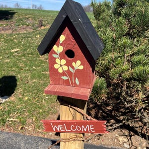 Welcome Sign With Birdhouse | Porch Décor | Garden Décor From Reclaimed ...