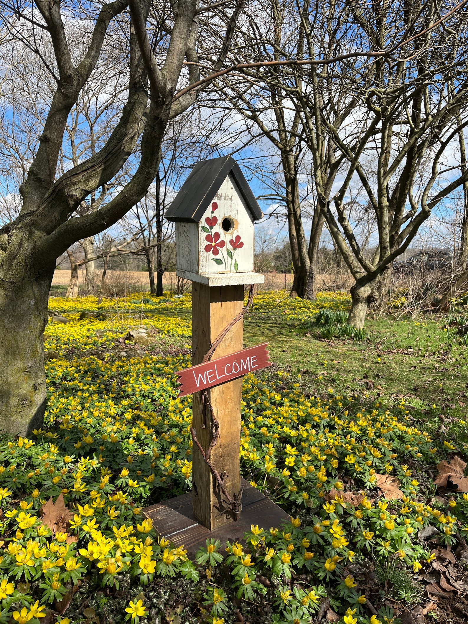 Welcome Sign With Birdhouse | Porch Décor | Garden Décor From Reclaimed ...