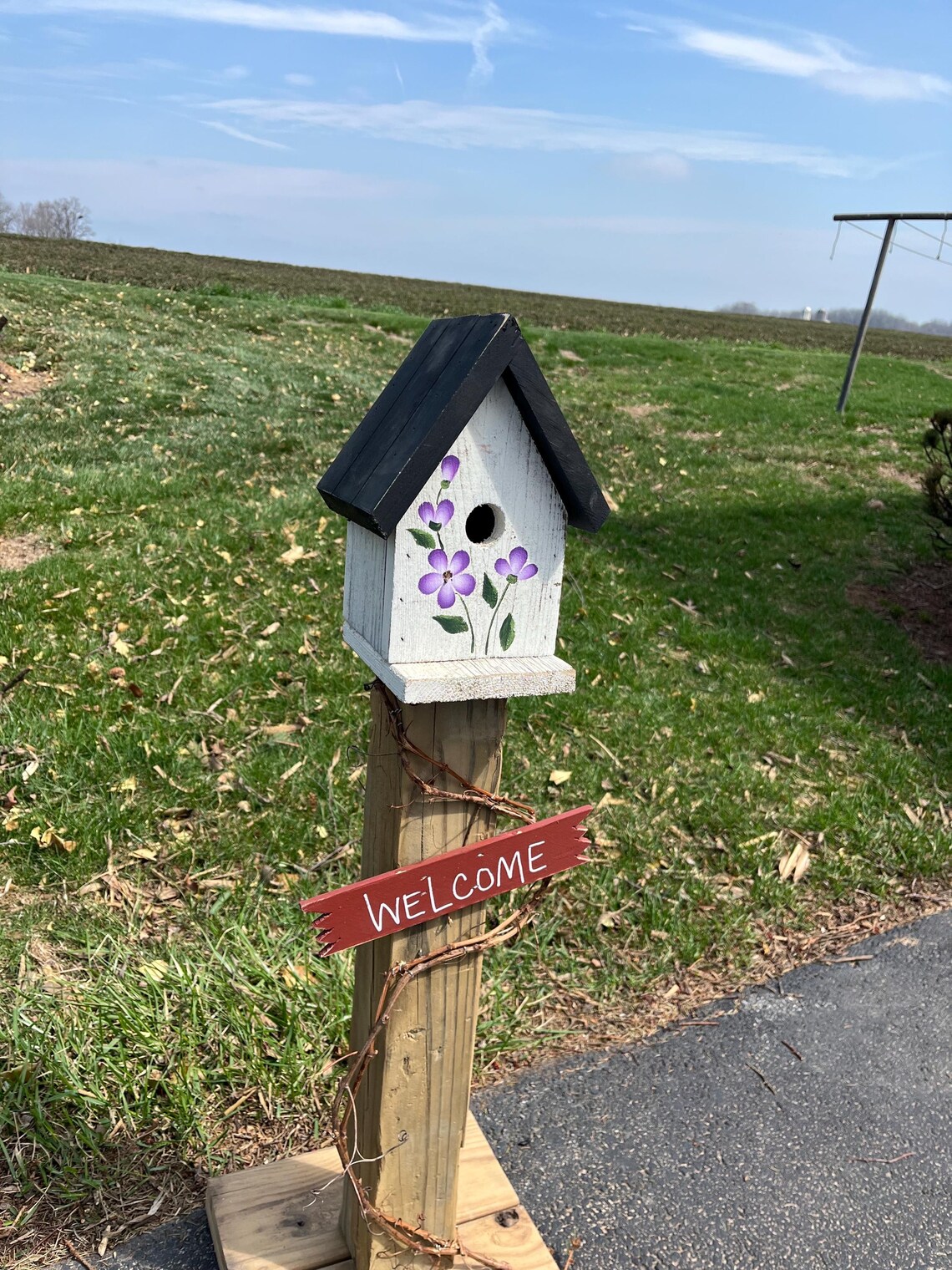Welcome Sign With Birdhouse | Porch Décor | Garden Décor From Reclaimed ...