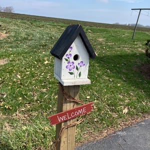 Welcome Sign With Birdhouse | Porch Décor | Garden Décor From Reclaimed ...