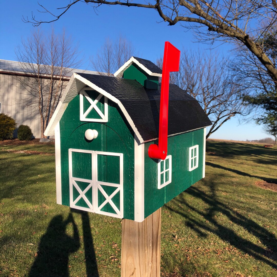 Traditional Barn Style Wooden Mailbox | Wood Mailbox | Available in ...