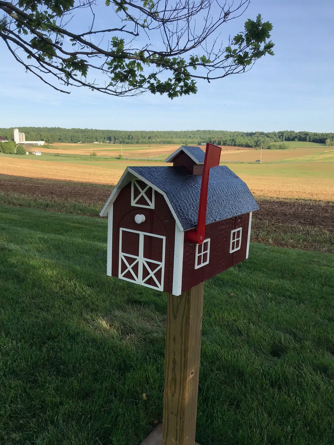 Dutch Barn Mailbox | Wooden Mailbox | Amish Made | K0002 - Etsy