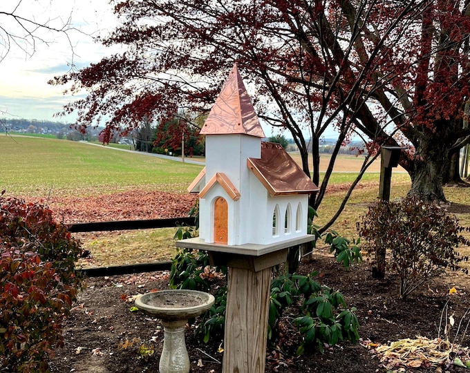Beautiful Church Bird Feeder | Chapel Bird Feeder | Copper Roof | BFCH ...