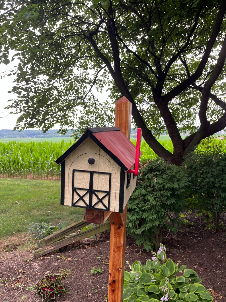 Wooden Barn Mailbox With a Durable Vinyl Shake Roof | Amish Made ...