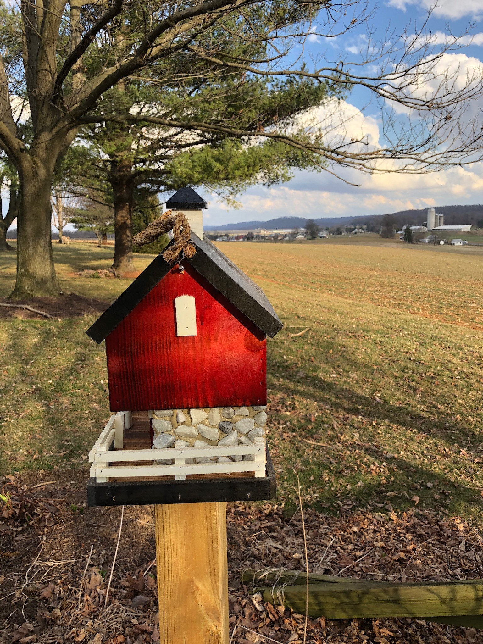 Barn Style Birdhouse Amish Made Wooden Birdhouse With Two | Etsy