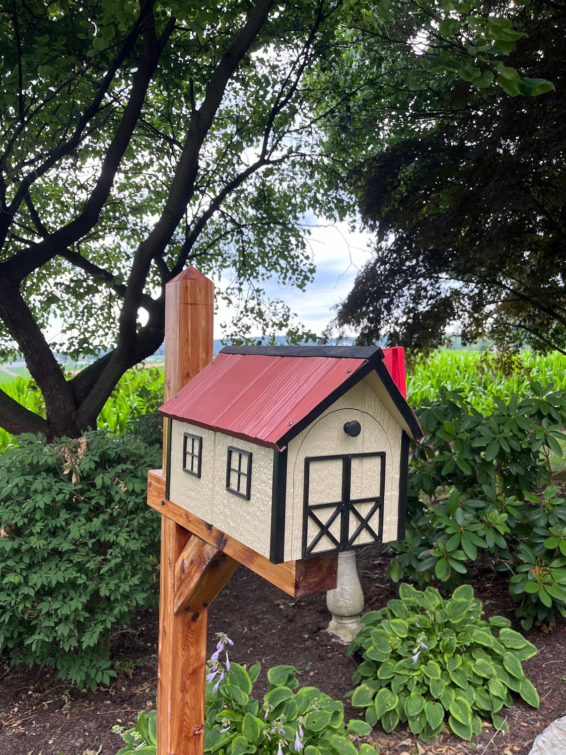 Wooden Barn Mailbox With a Durable Vinyl Shake Roof | Amish Made ...