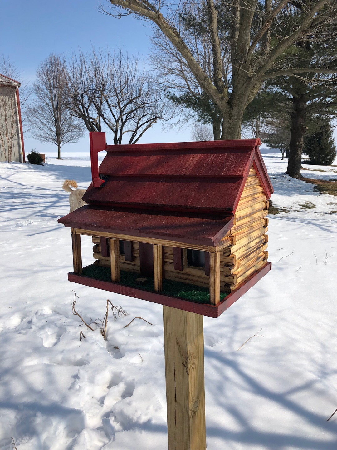 Country Home Mailbox With Lovely Front Porch | Wood Mailbox | CL620 - Etsy