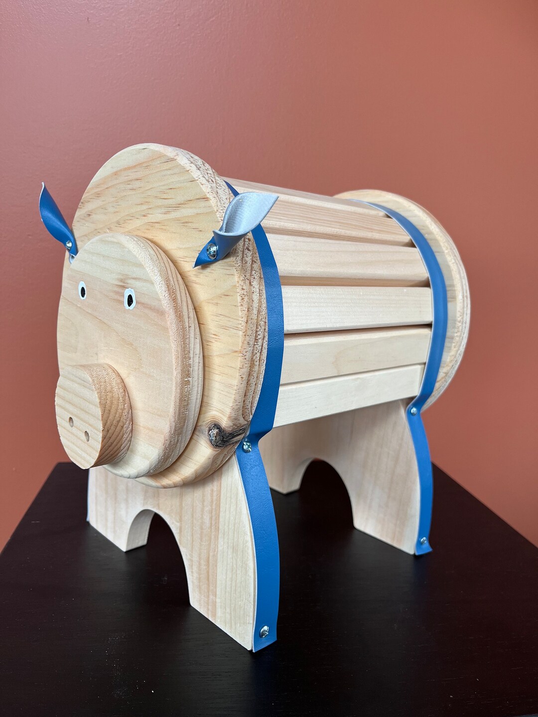 Large Wooden Piggy Bank | Pig Bank | Decoration for Nursery or Children ...