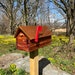 Varnished Cedar Log Cabin Mailbox With Copper Sheeting Roof | Metal Box ...