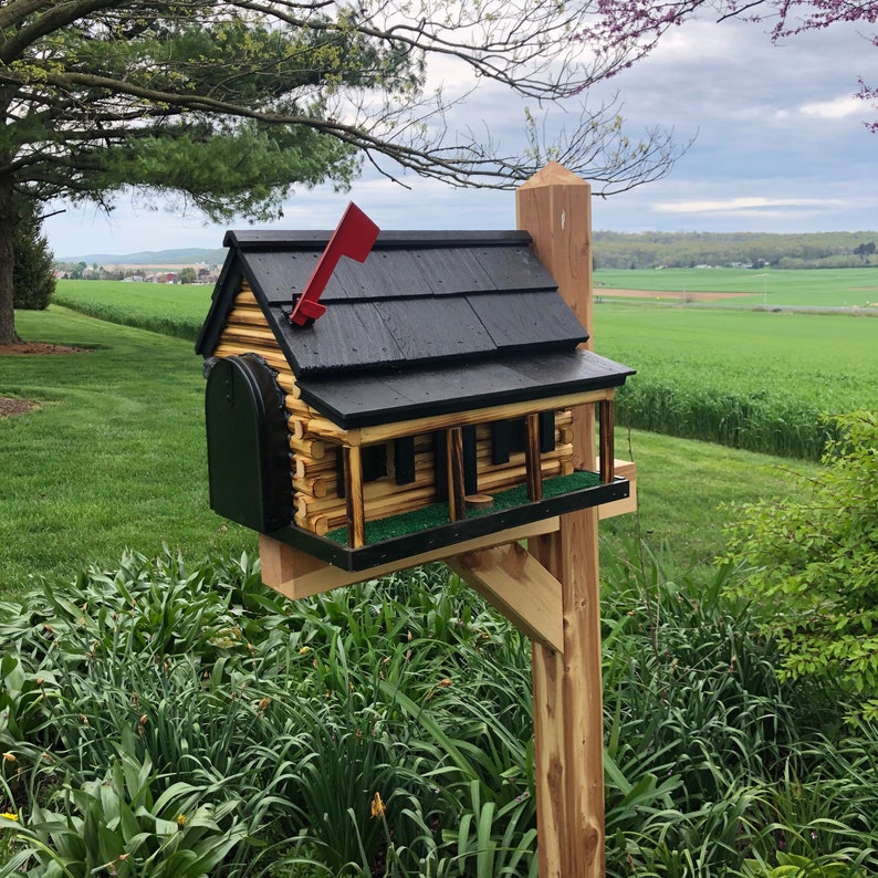 Mailbox for Your Cabin in the Woods Wooden Log Cabin Mailbox - Etsy