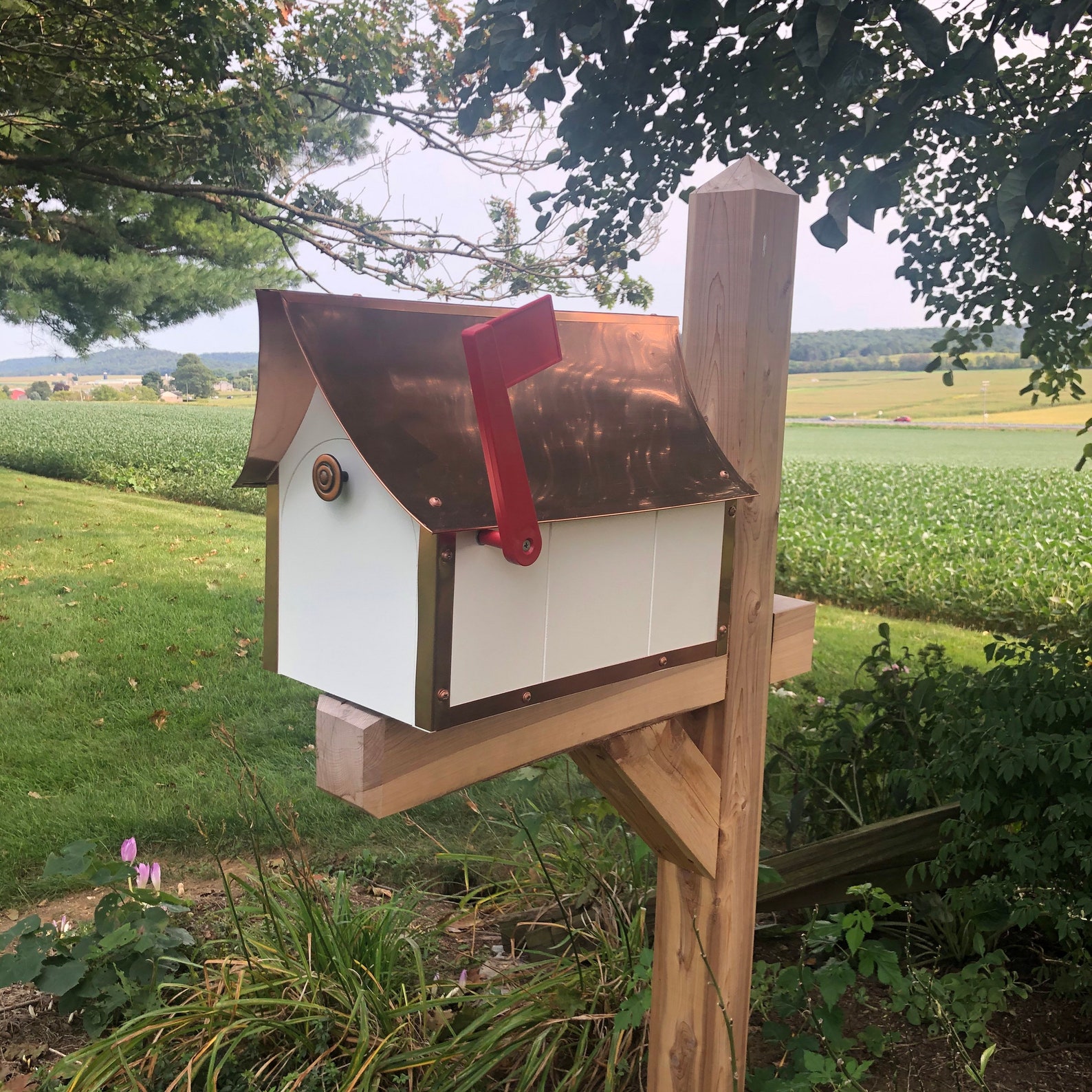 Stunning Mailbox with Copper Roof Durable Vinyl Mailbox | Etsy