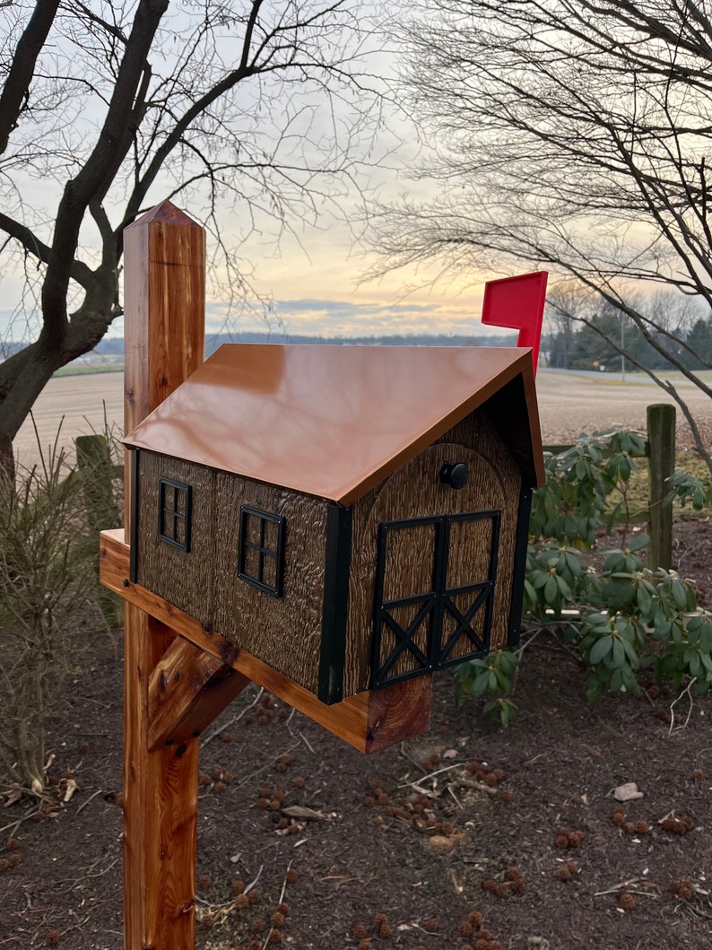 Wooden Mailbox With a Beautiful Copper Roof | Amish Made | Unique ...