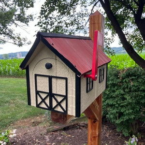 Wooden Barn Mailbox With a Durable Vinyl Shake Roof | Amish Made ...