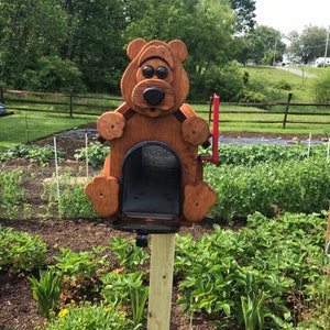 Adorable Bear Mailbox | Wooden Mailbox With Metal Box Insert | Made ...