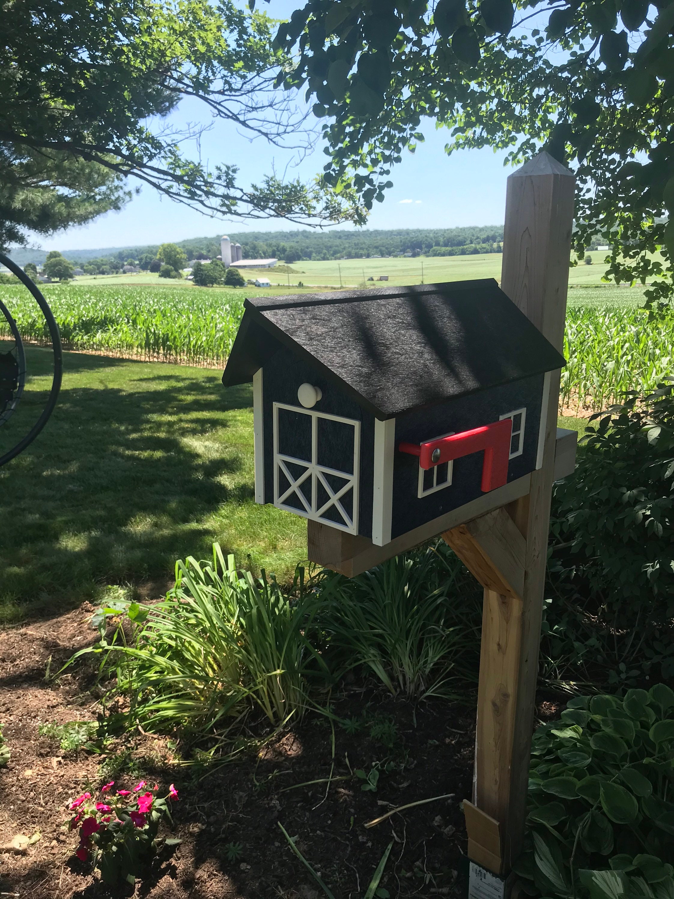 Navy Blue and White Mailbox Barn Mailbox Made from Durable | Etsy
