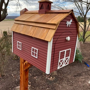 Extra Large Wooden Mailbox and Cedar Roof | Unique Rustic Outdoor Decor ...