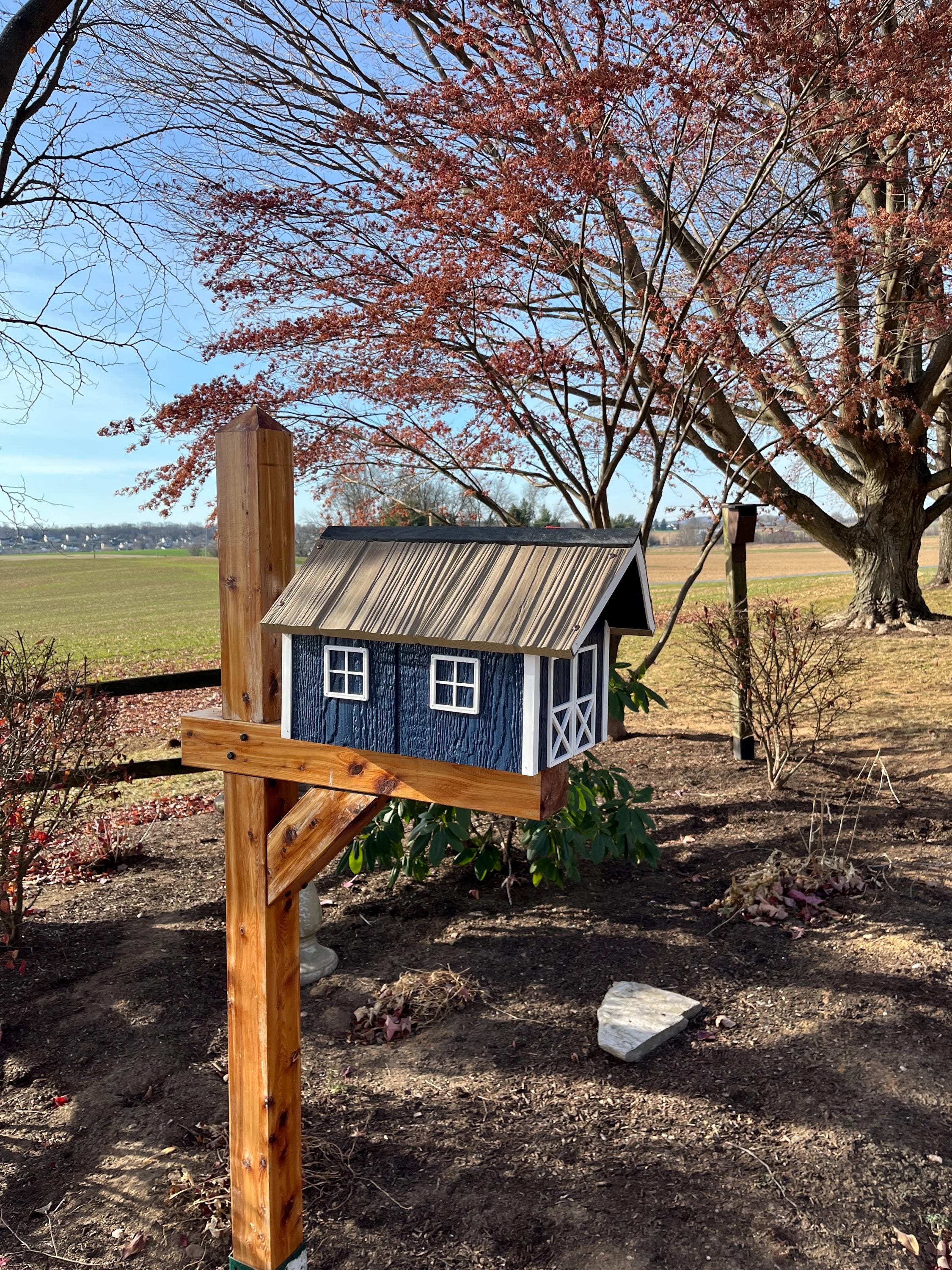 Wooden Barn Mailbox With a Durable Vinyl Shake Roof | Amish Made ...