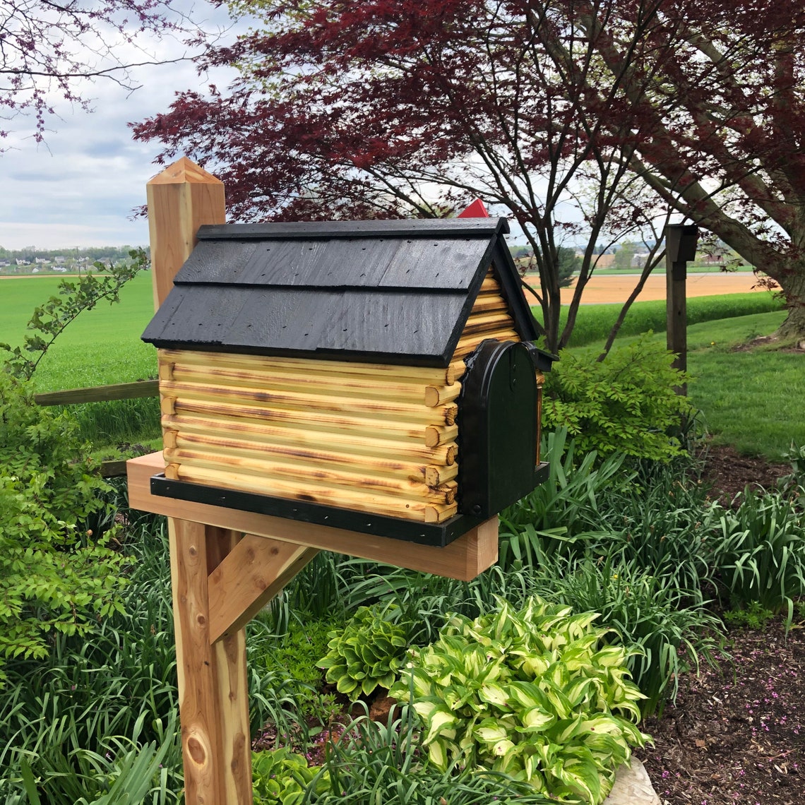 Mailbox for Your Cabin in the Woods | Wooden Log Cabin Mailbox | Unique ...