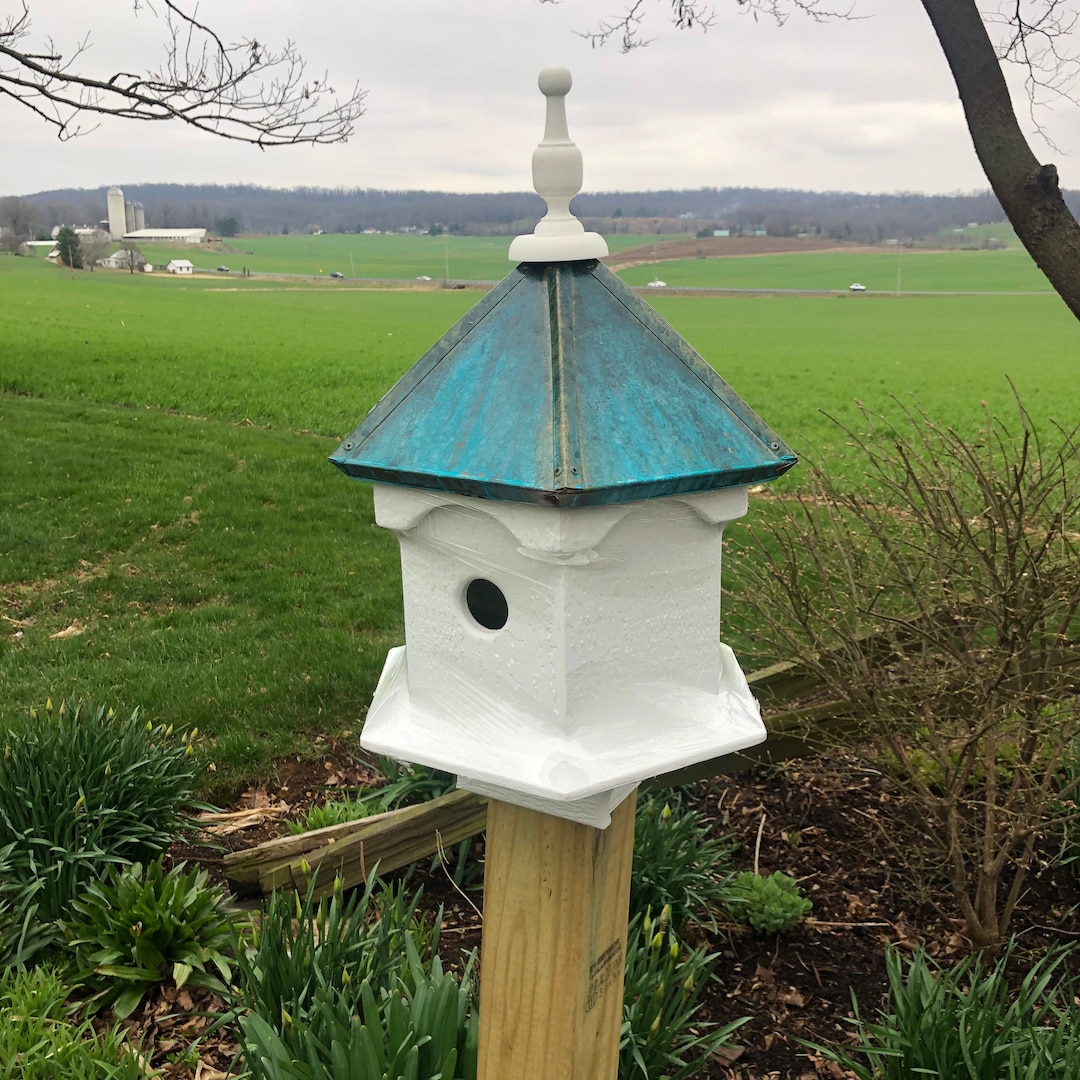Copper Roof Birdhouse | Copper Roof | Wooden Birdhouse | Garden Decor ...