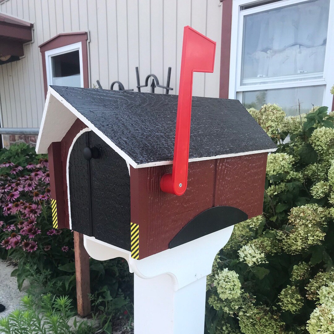 Covered Bridge Mailbox With Back Door | Handcrafted Amish Wooden ...