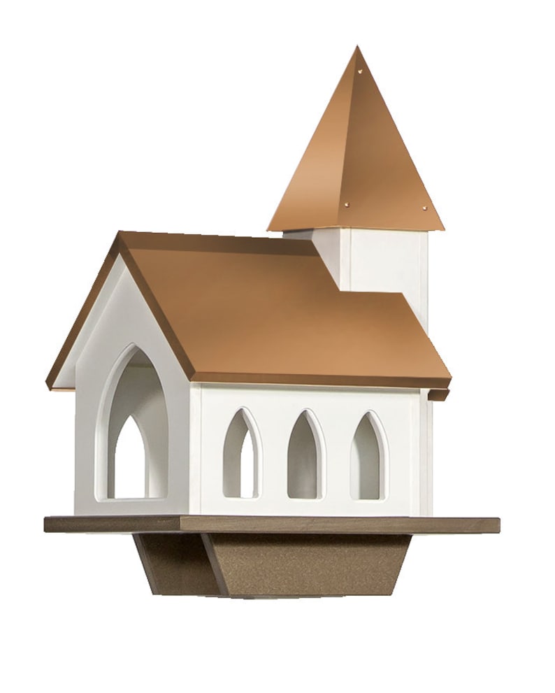 Beautiful Church Bird Feeder | Chapel Bird Feeder | Copper Roof | BFCH ...