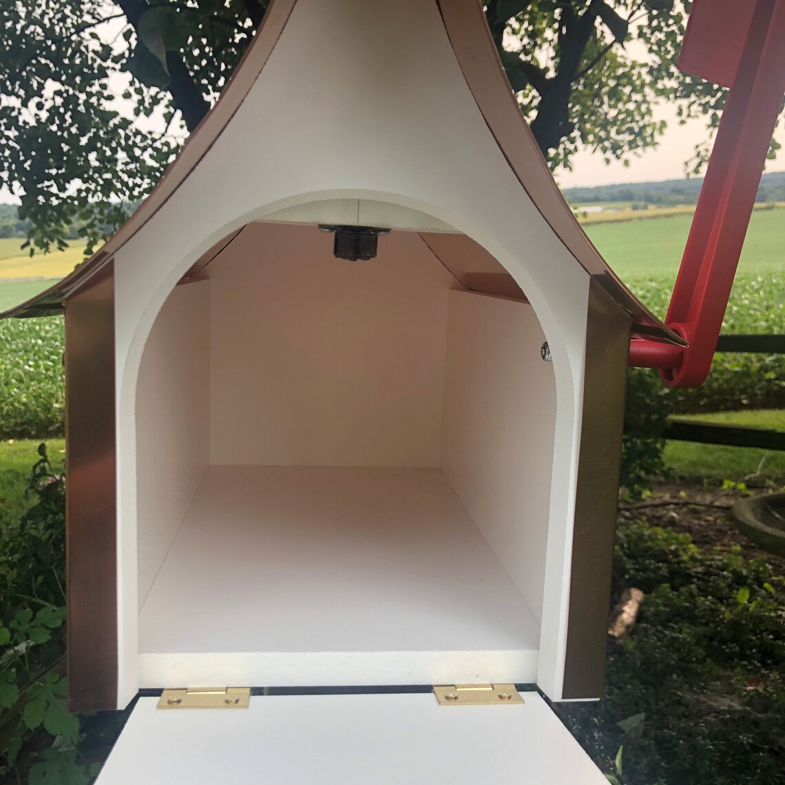 Stunning Mailbox With Copper Roof Durable Vinyl Mailbox | Etsy