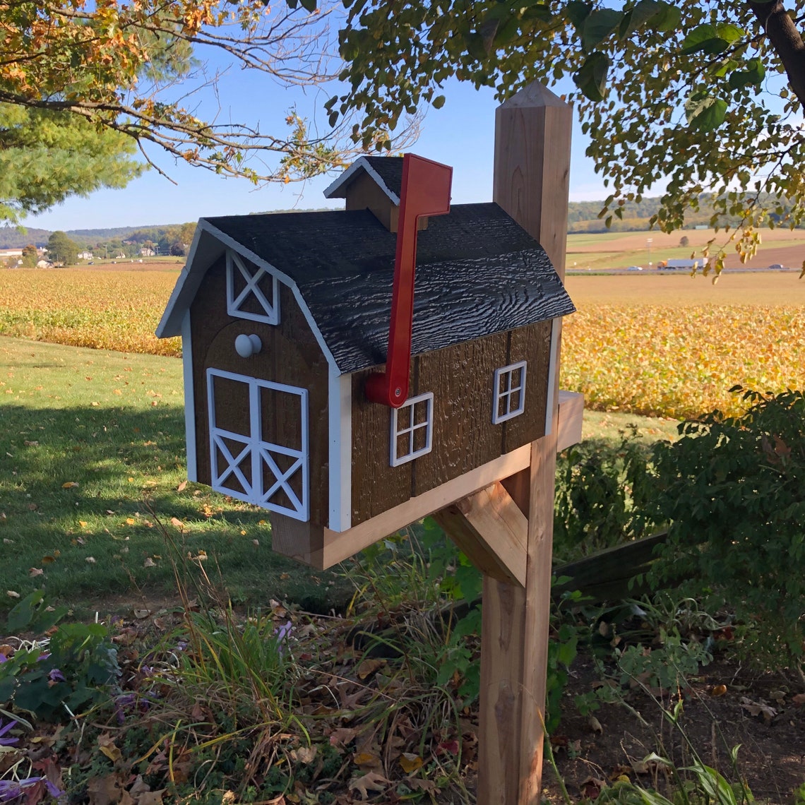 Amish Dutch Barn Mailbox With Cupula | K0002 - Etsy