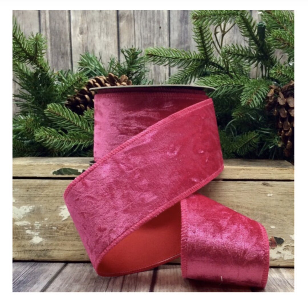 Hot Pink Crushed Velvet Ribbon by Dstevens - Etsy