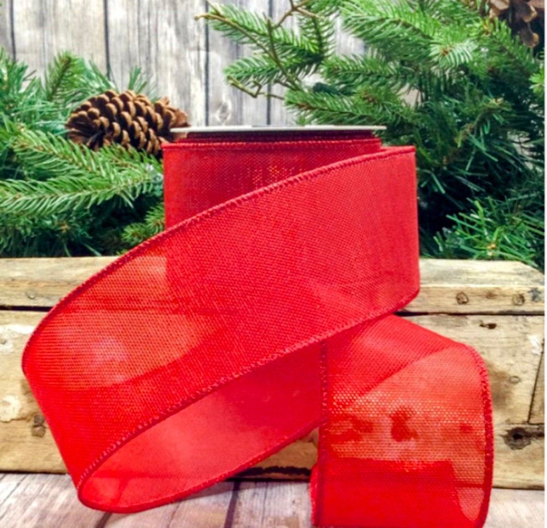 Red Mesh Ribbon, Metallic Mesh Ribbon - Etsy