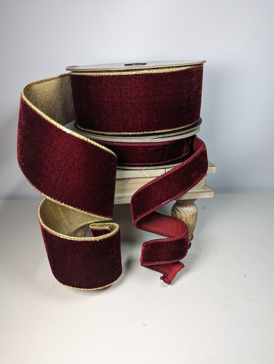 Ruby Red Velvet Ribbon, Christmas Ribbon - Etsy