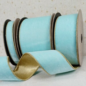 Ocean Water Blue Velvet Ribbon by Dstevens - Etsy