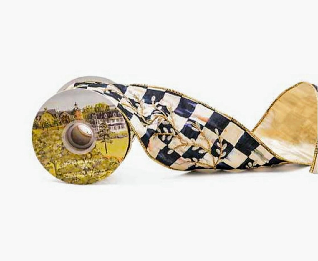 4 Embroidered Courtly Check Ribbon - Etsy