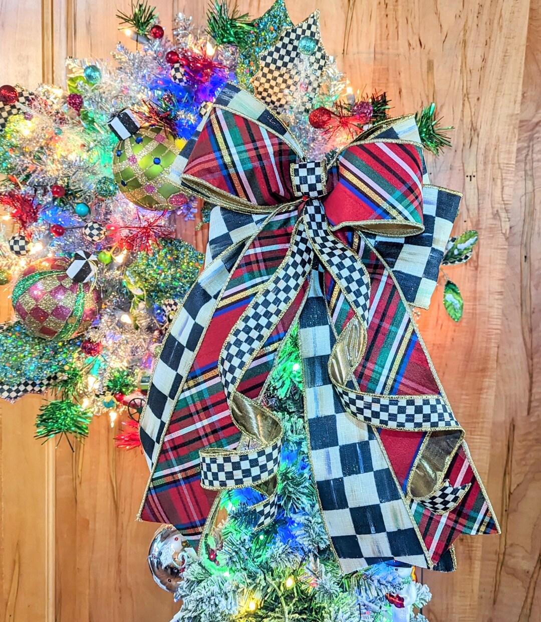 Hand-tied Plaid Holiday Lolli-bow/nutcracker Plaid Ribbon, Courtly ...