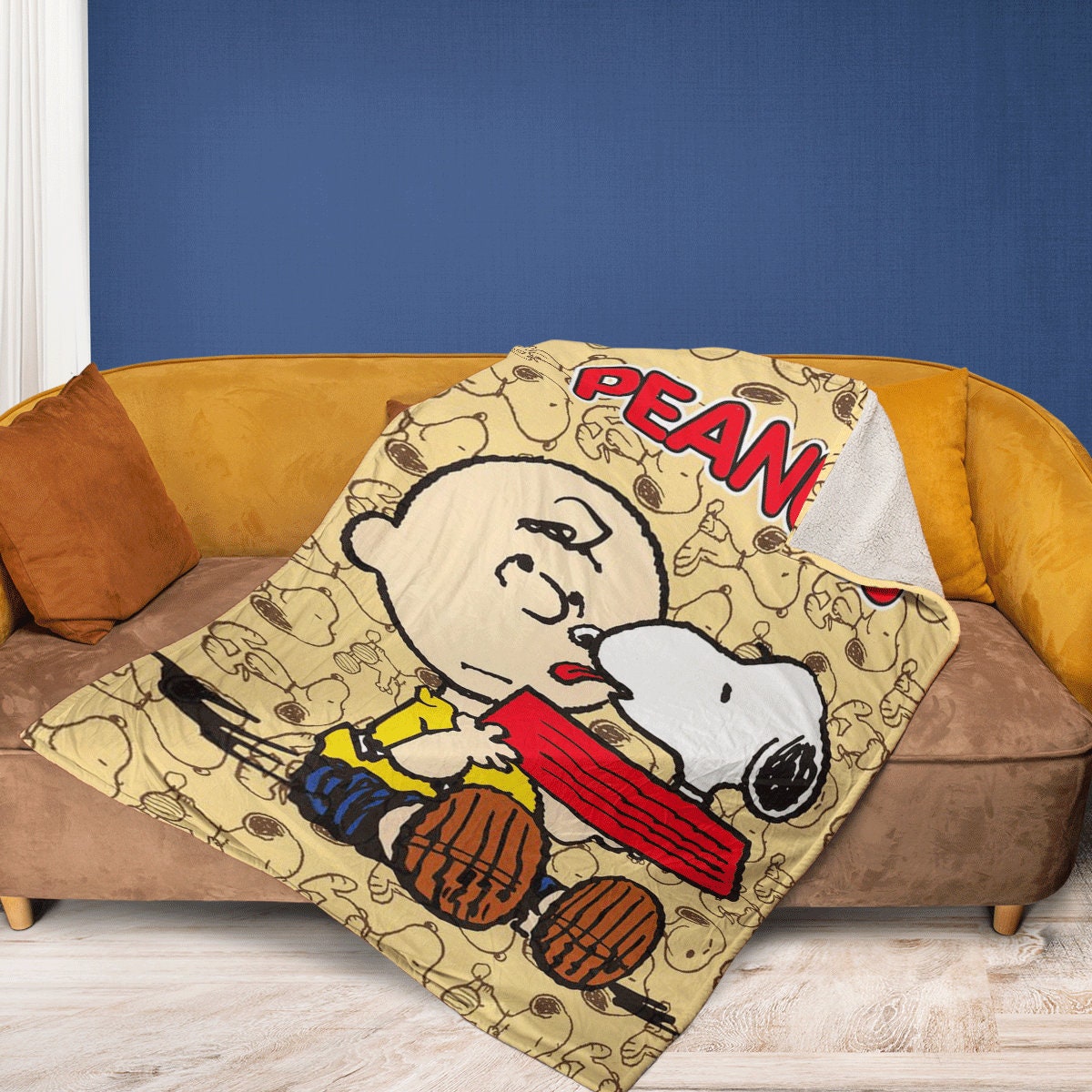 Snoopy Charlie Brown Peanuts Cartoon Sherpa Fleece Quilt Blanket BL2491 ...