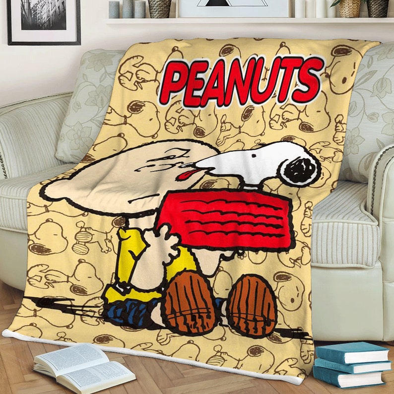 Snoopy Charlie Brown Peanuts Cartoon Sherpa Fleece Quilt Blanket BL2491 ...