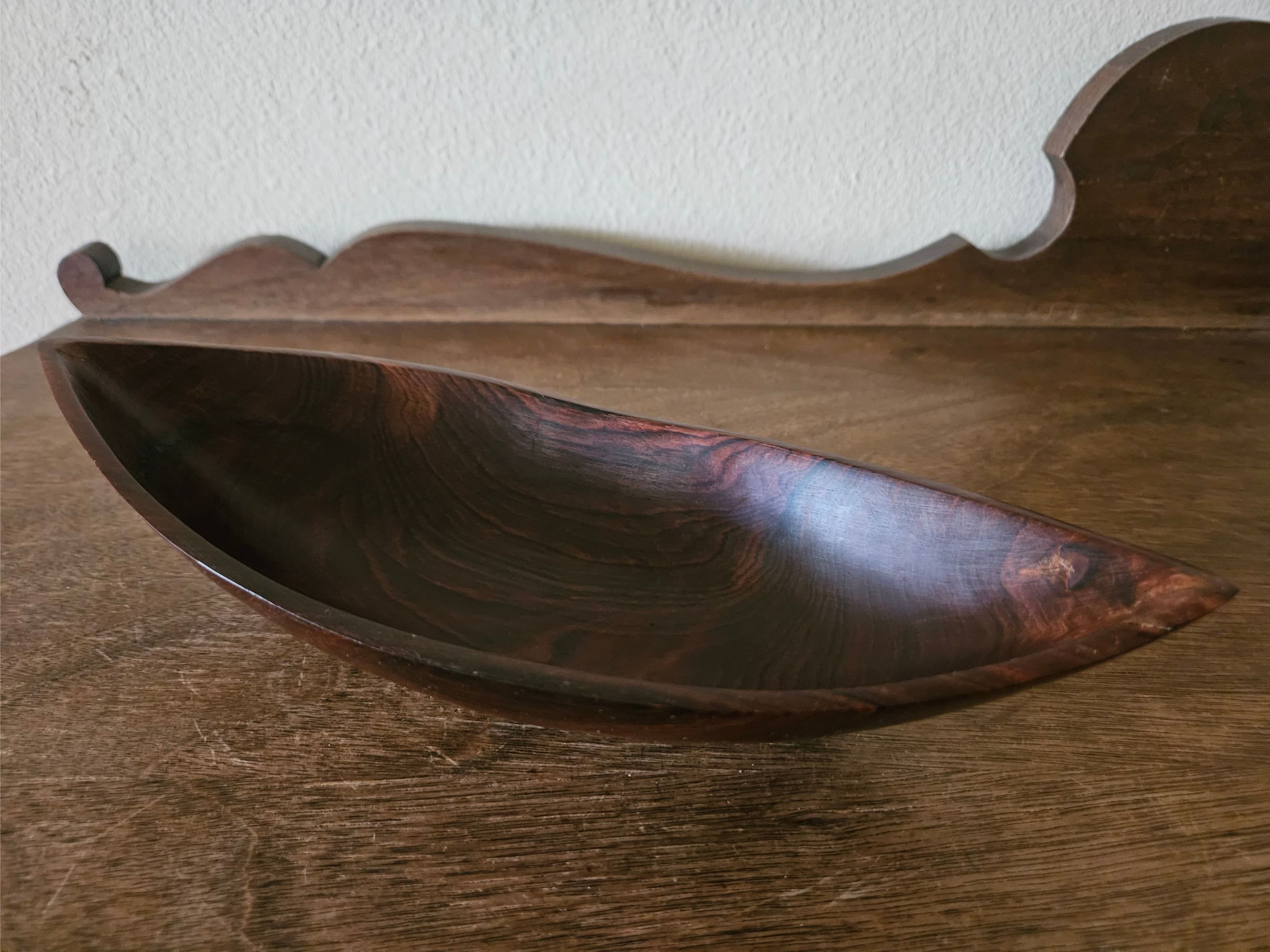 Hand Carved Wooden Boat Shaped Bowl - Etsy