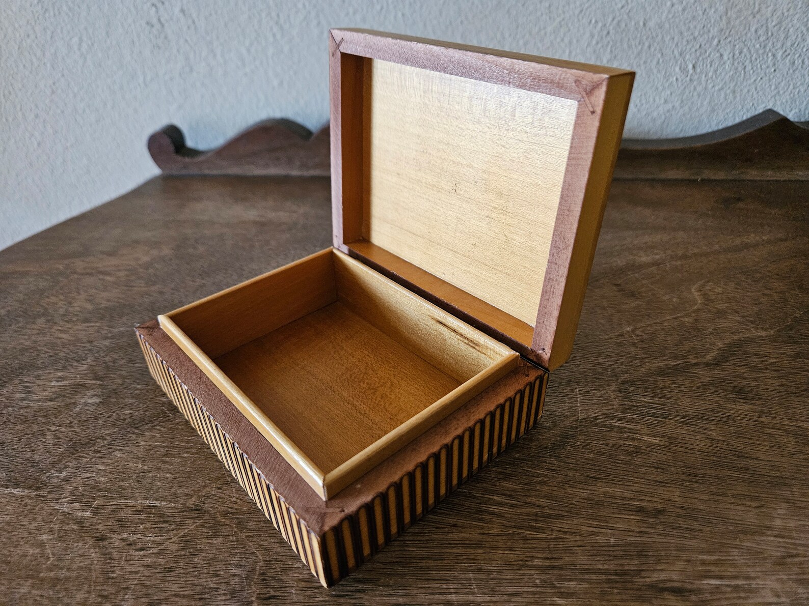 Small Wooden Trinket Box With Floral Design, Made in Poland - Etsy