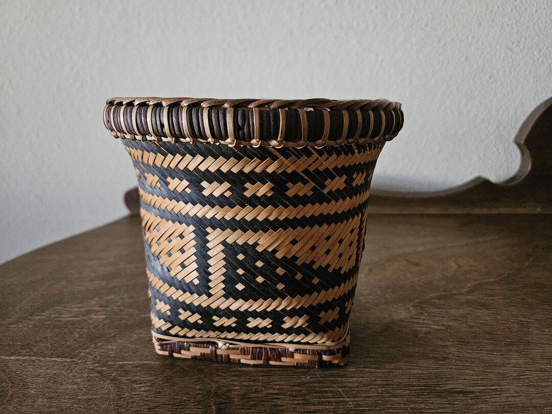 Vintage Tiruary Palawan Woven Basket With Geometric Design - Etsy