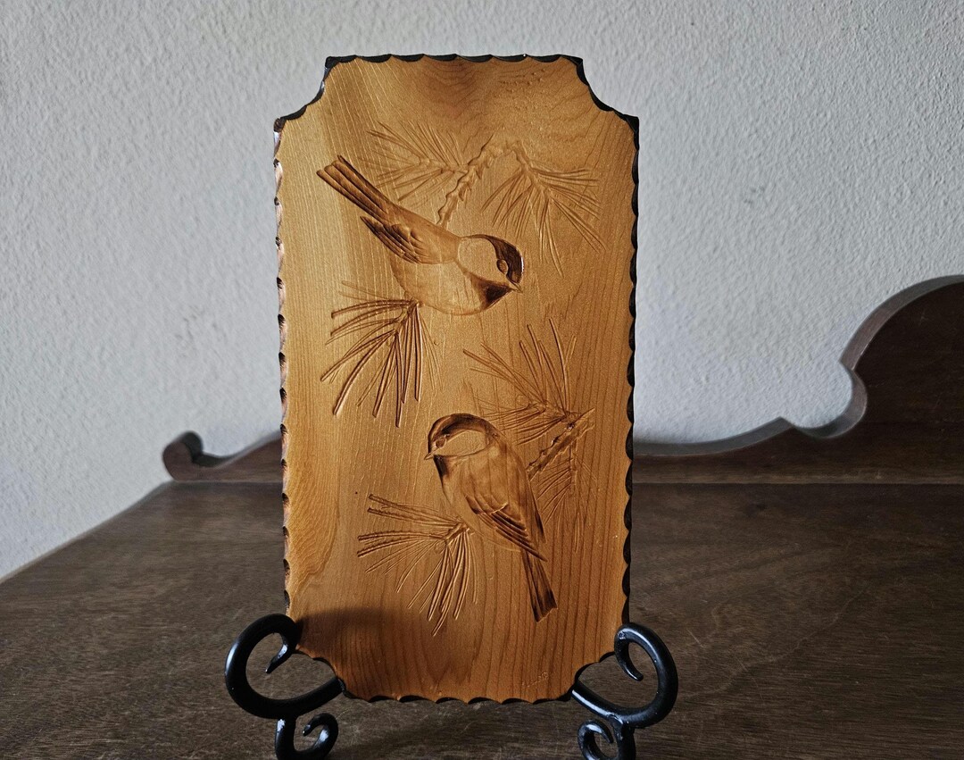 Wooden Pyrography Wall Plaque With Bird Design - Etsy