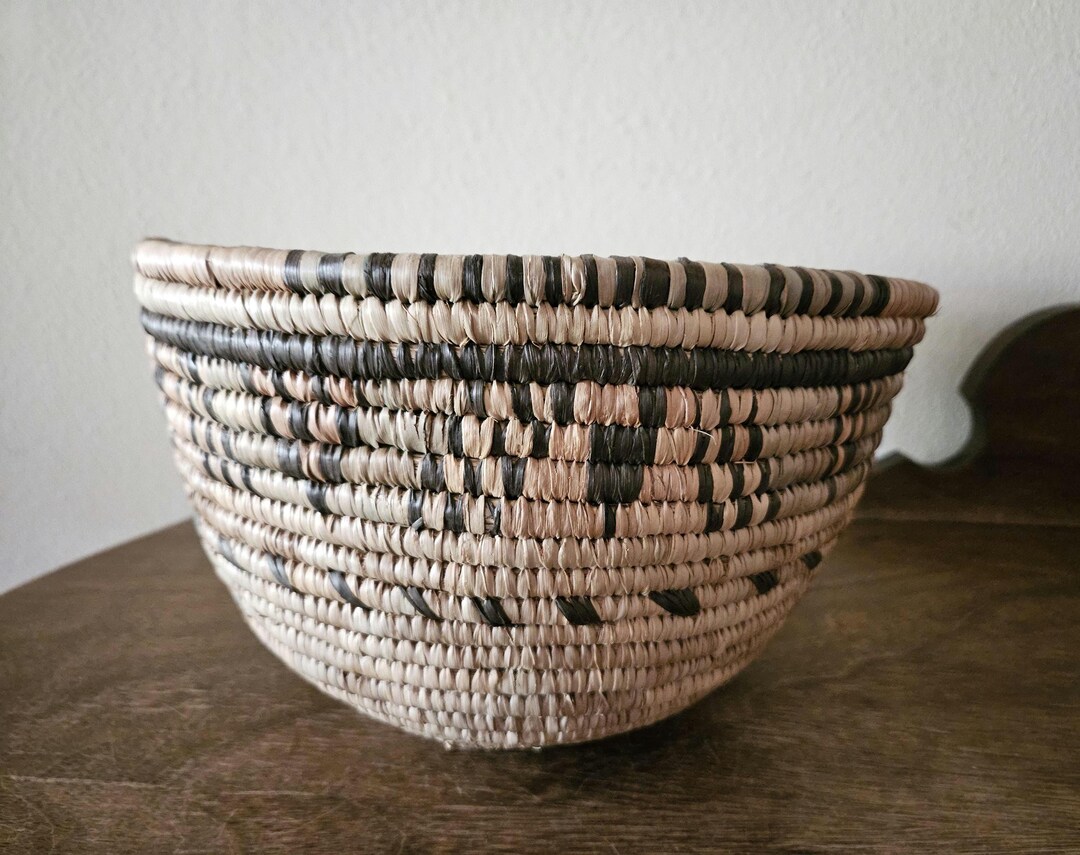 Vintage Hausa African Woven Coil Basket - Etsy