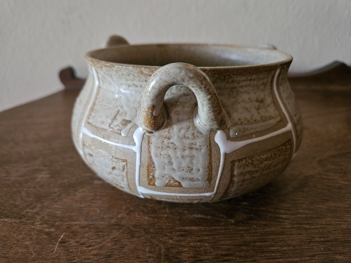 Vintage Enesco Stoneware Pottery Planter With Handles, Made in Japan ...