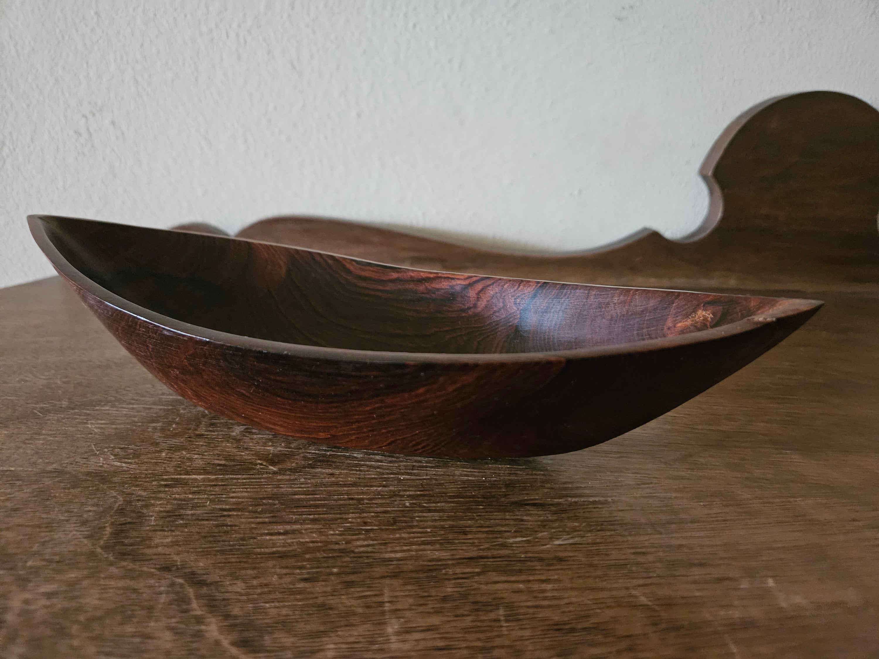 Hand Carved Wooden Boat Shaped Bowl - Etsy