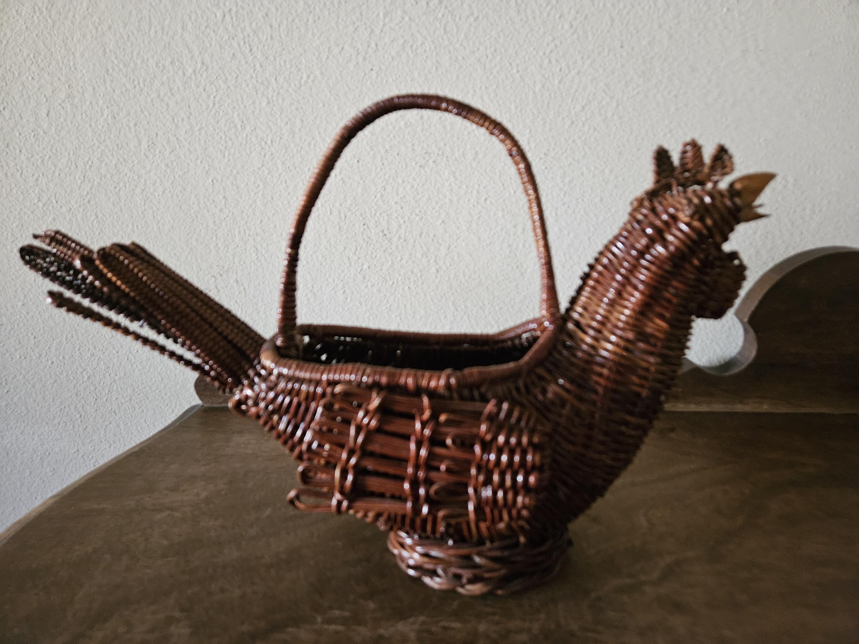 Vintage Farmhouse Style Wicker Chicken Basket - Etsy