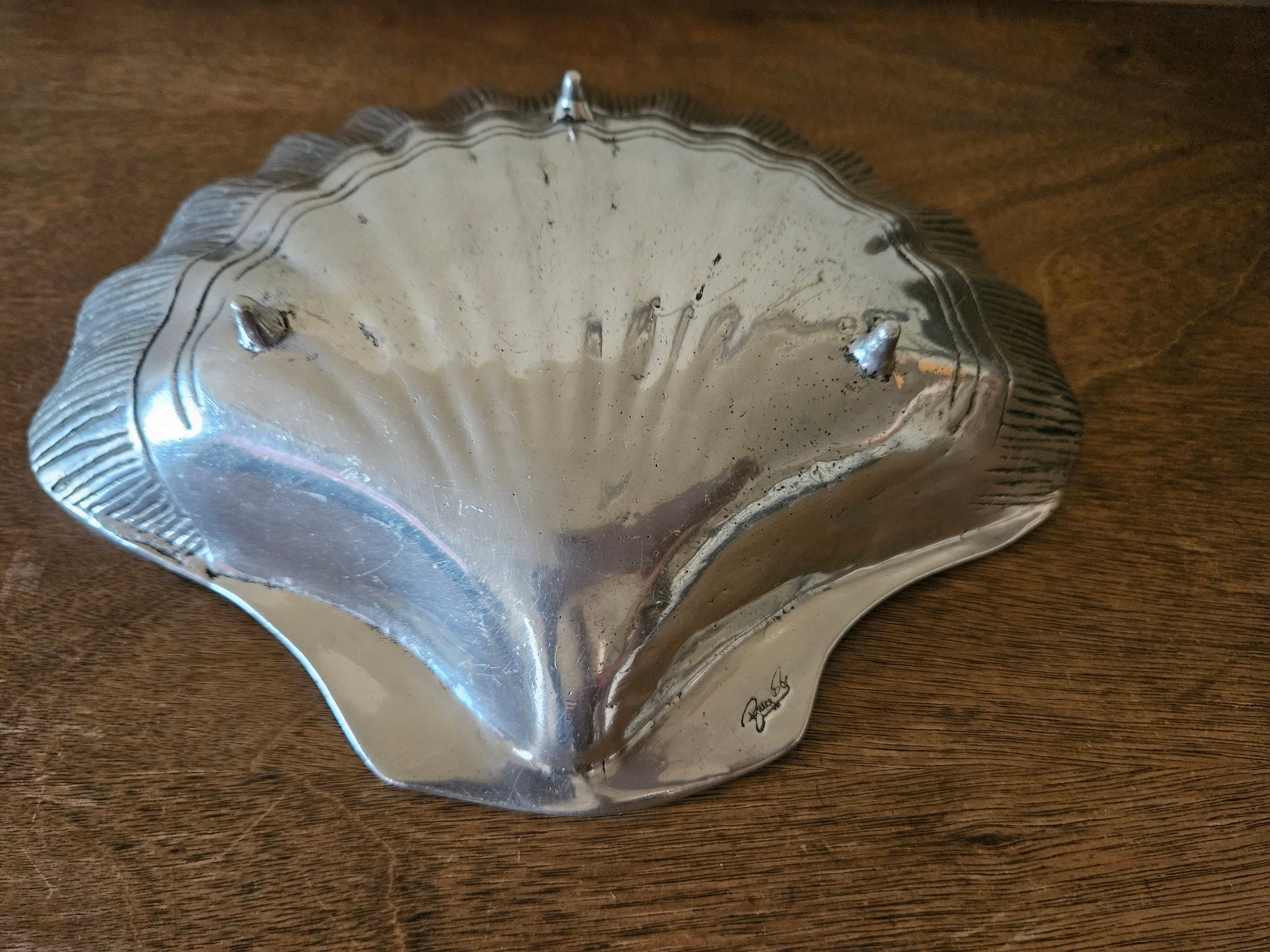 Bruce Fox Cast Aluminum Clam Shell Footed Bowl - Etsy