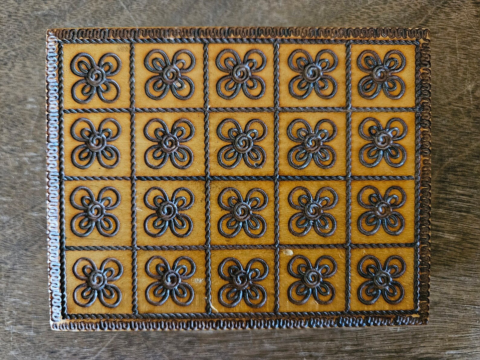 Small Wooden Trinket Box With Floral Design, Made in Poland - Etsy